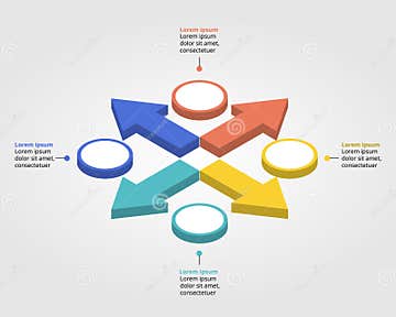 Arrow Chart Template for Infographic for Presentation for 4 Element Stock Vector - Illustration ...