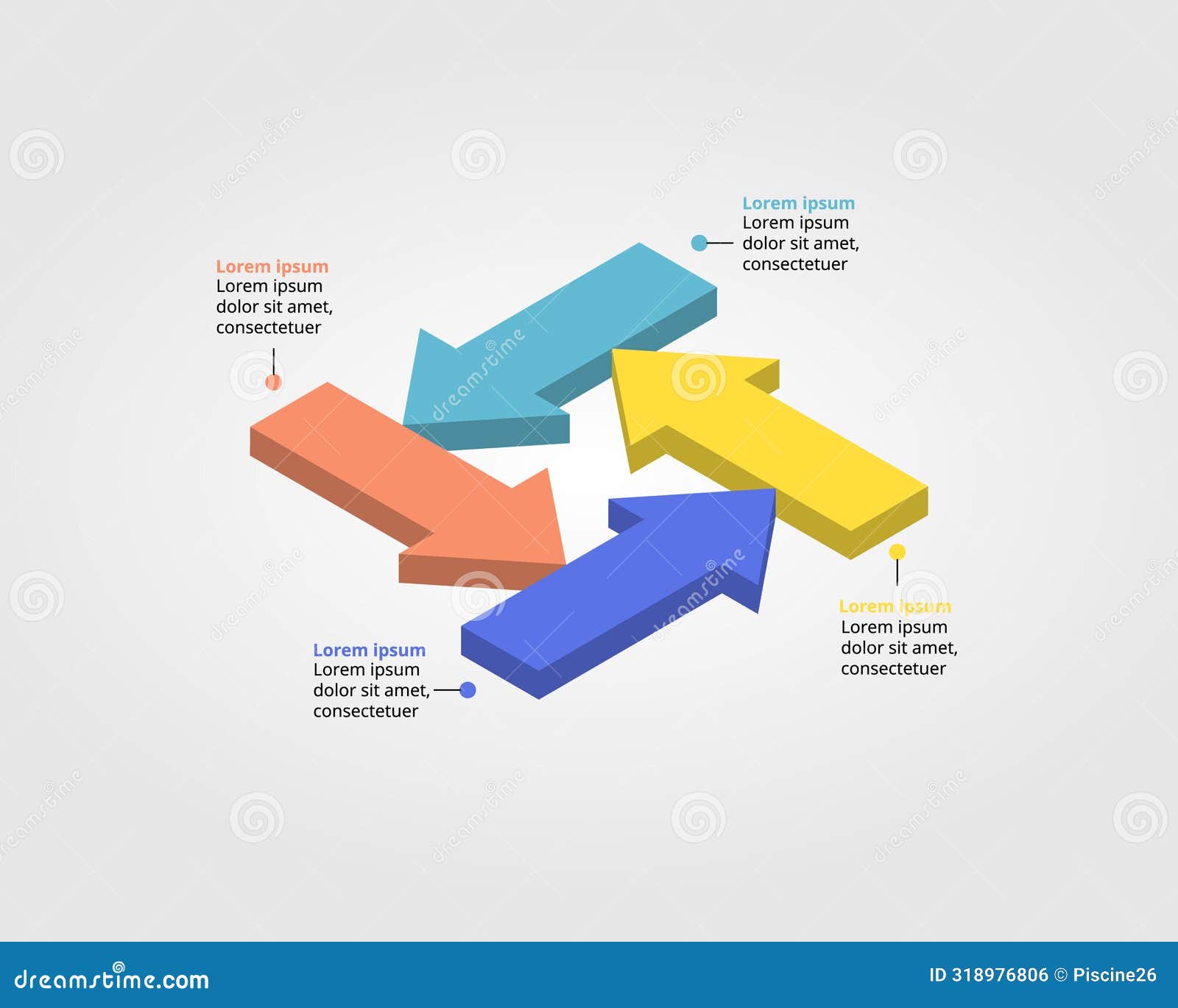 Arrow Chart Template for Infographic for Presentation for 4 Element Stock Vector - Illustration ...