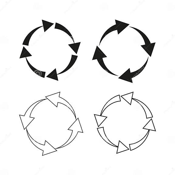 Arrow Circle Icon. Circular Flow Symbol. Continuous Loop Graphic ...