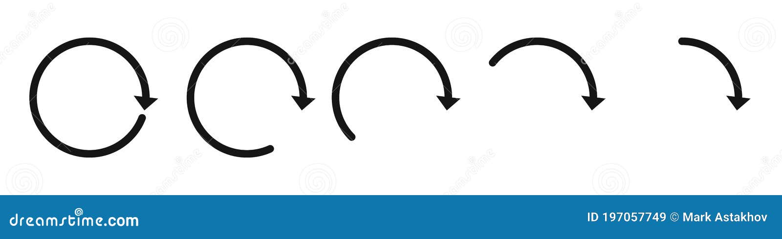 Arrow Circle Icon, Curved Loading Infographic Arrow. EPS 10 Stock ...