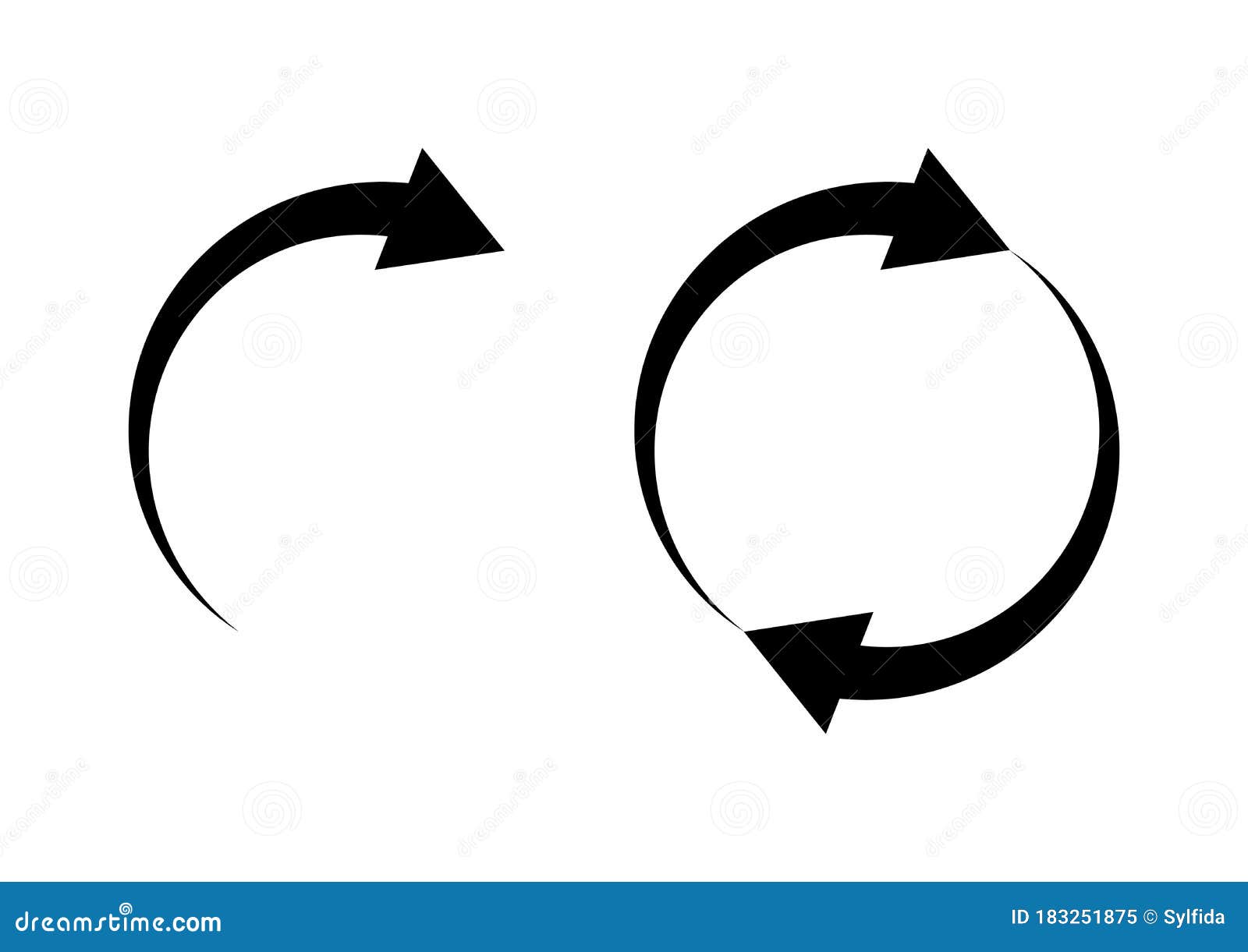 Arrow Circle Icons Isolated on White Background. Vector Stock ...