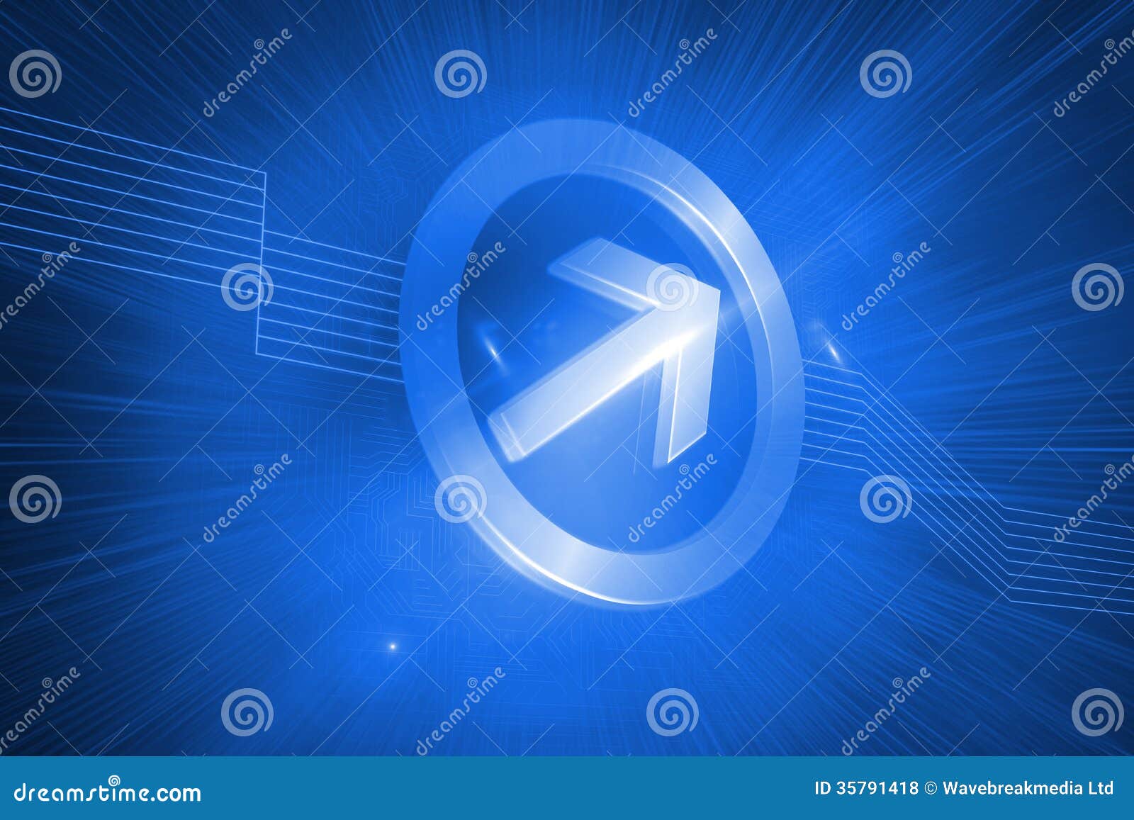 Arrow in Circle Pointing To the Right Corner Stock Illustration ...