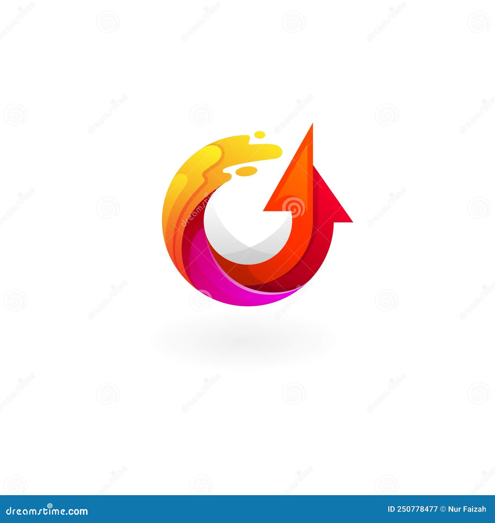 Arrow and Circular Logo Template, Swoosh Icon Stock Vector ...