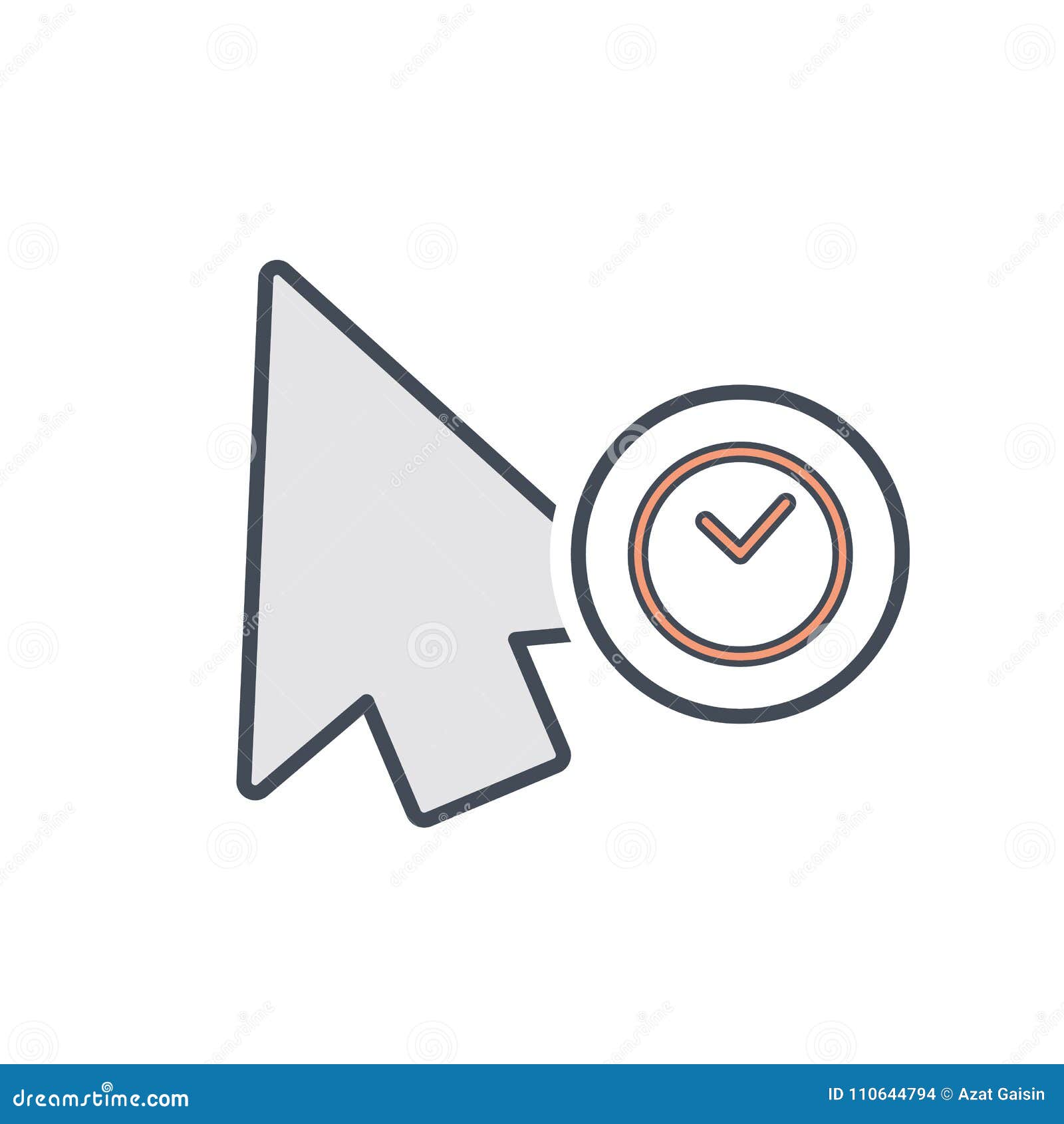 Arrow Click Cursor Hold Mouse Pointer Icon Stock Vector - Illustration ...
