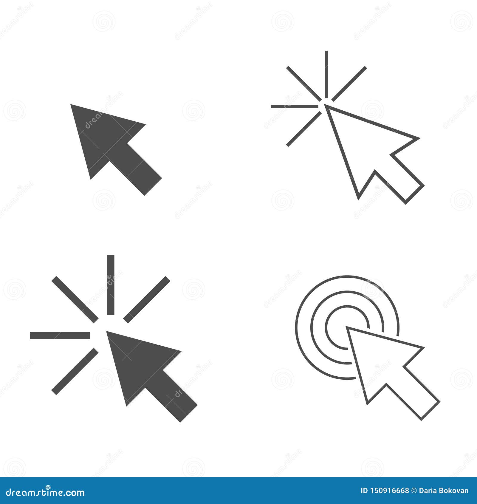 Arrow click icons stock illustration. Illustration of computer - 150916668