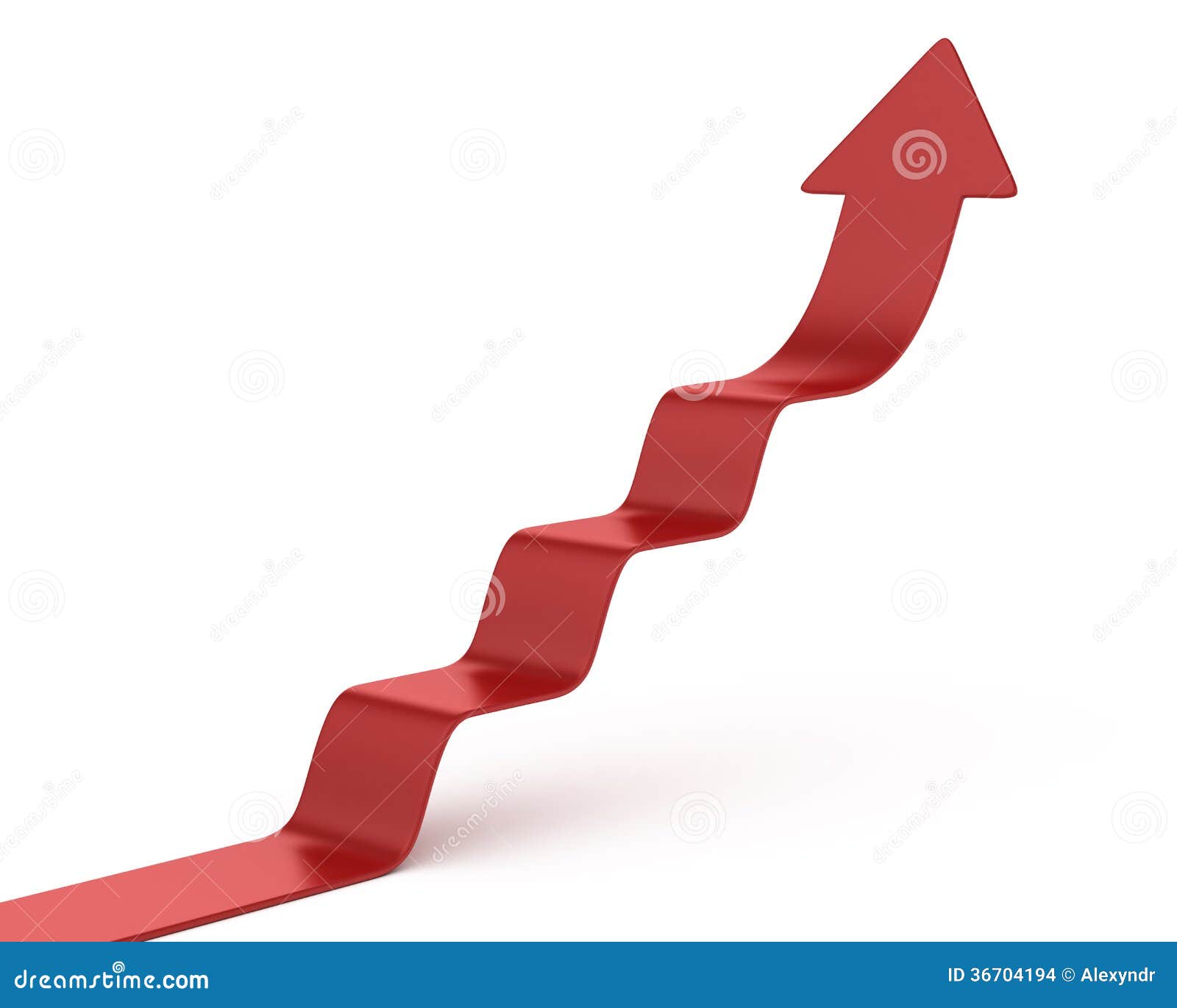 Arrow Climbing Up Over a Staircase Stock Illustration - Illustration of ...