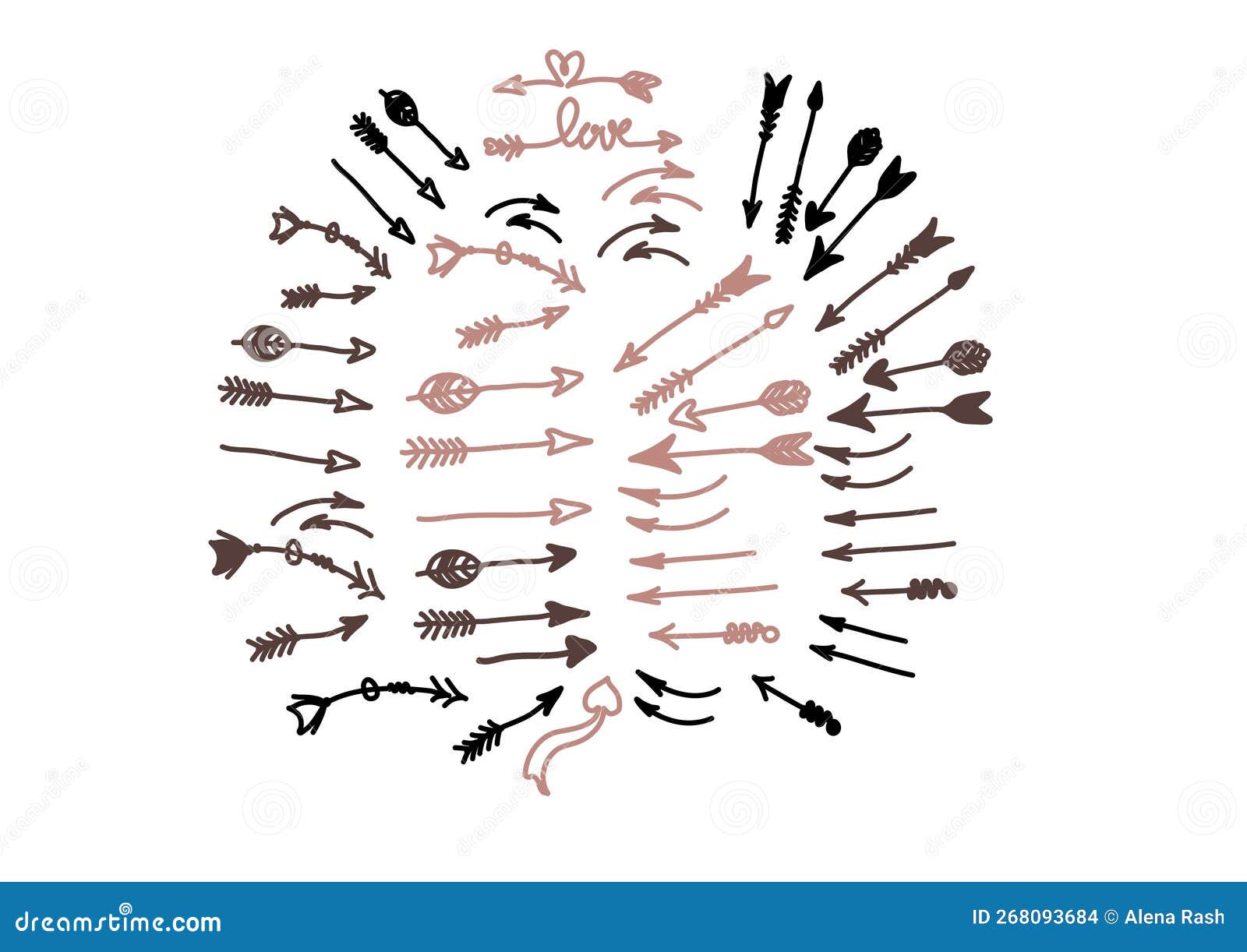 The Arrow Clipart Hand Drawn Vector Calligraphy Pointer Infographic ...