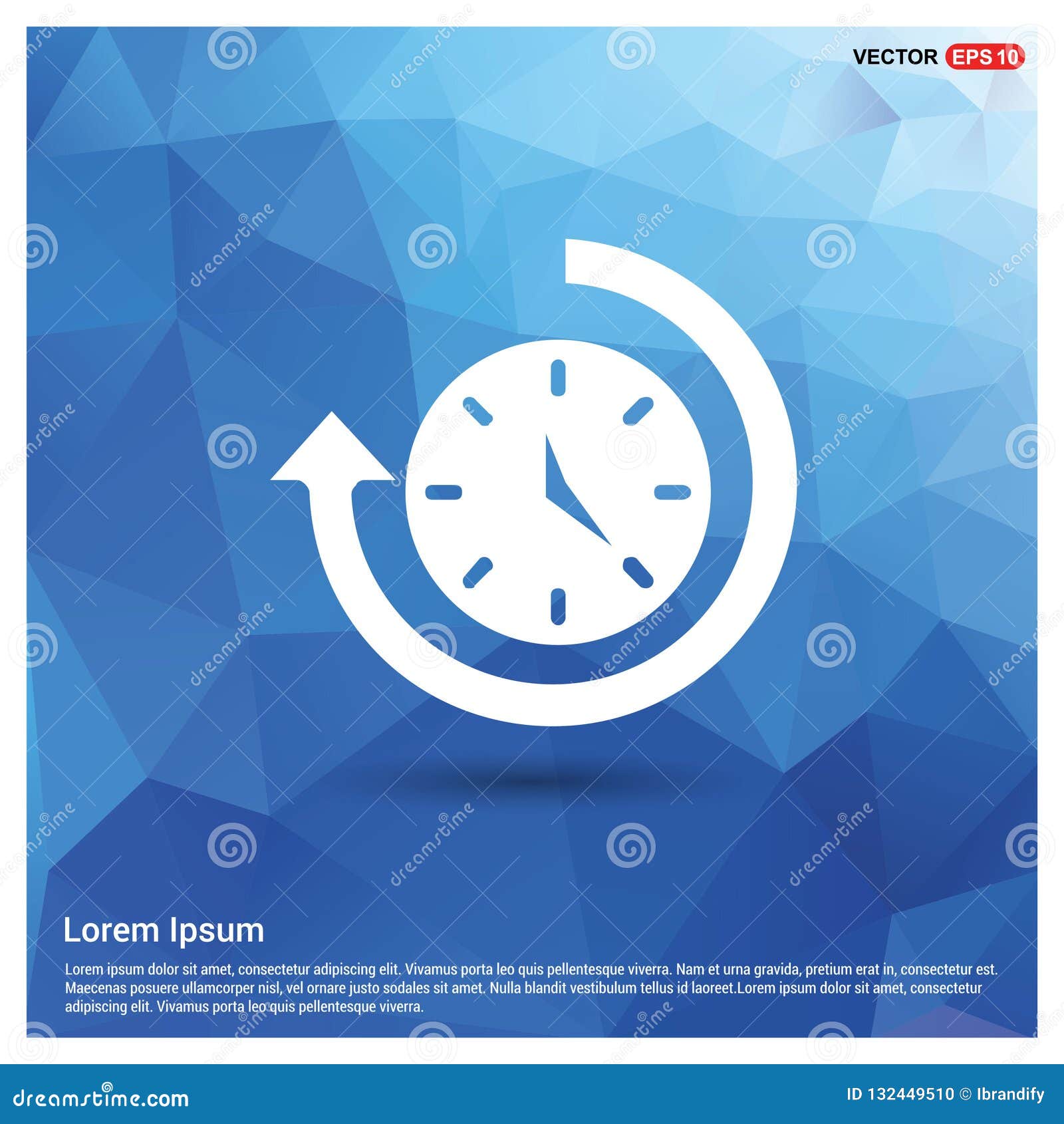 Arrow Clock Icon stock vector. Illustration of isolated - 132449510