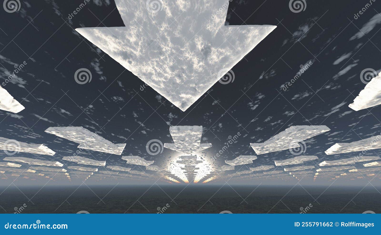 Arrow clouds sky stock illustration. Illustration of business - 255791662