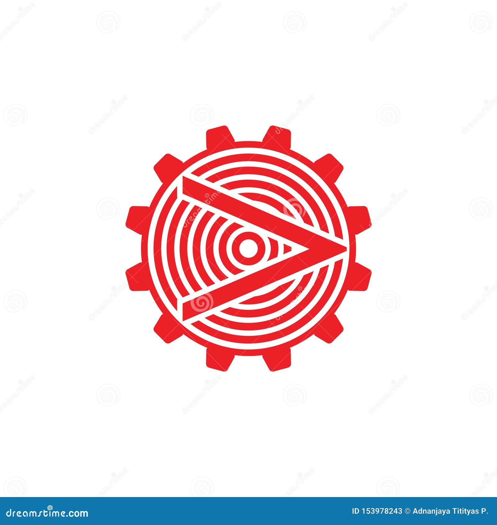 Arrow Cog Machine System Geometric Circle Logo Vector Stock Vector ...