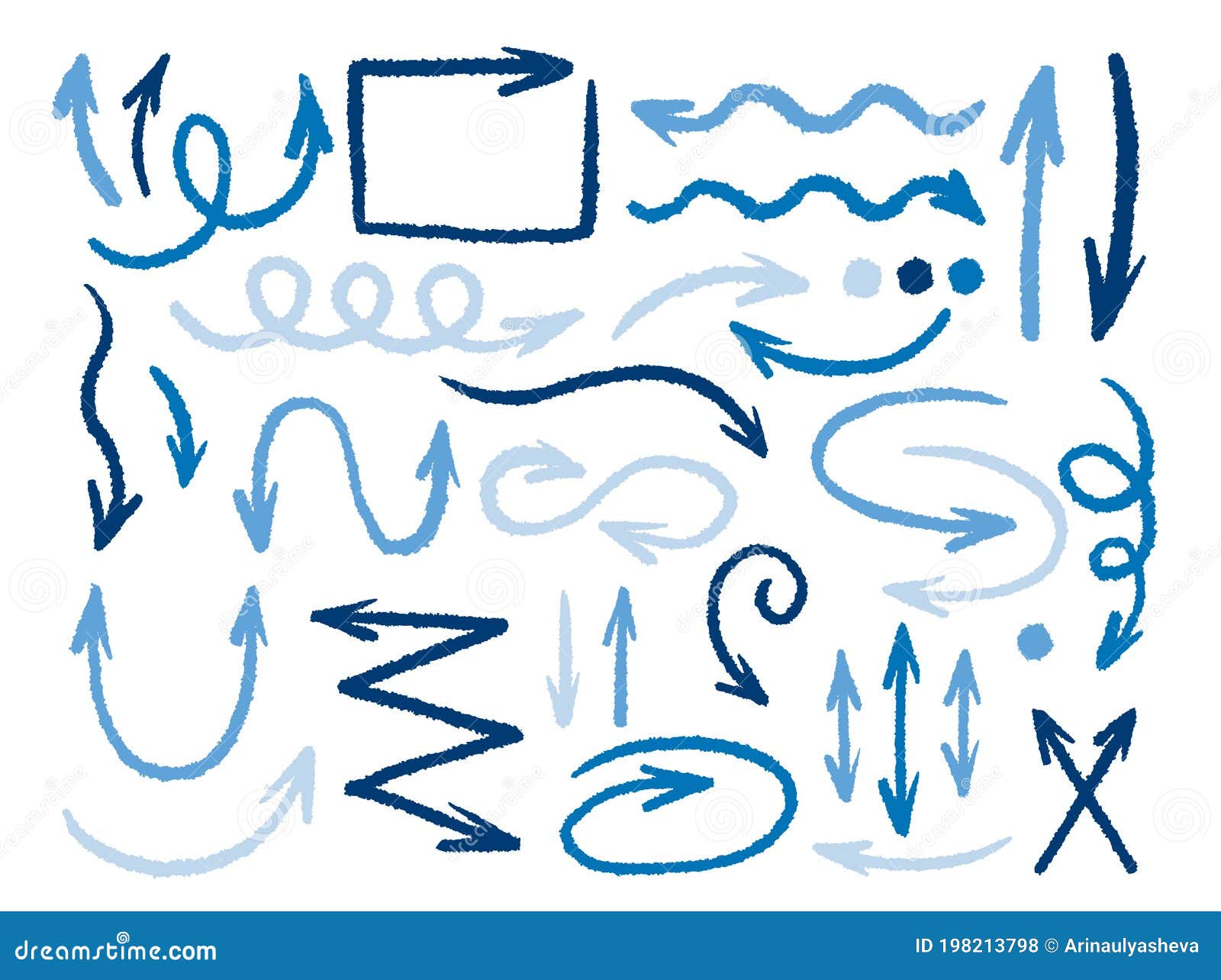 Arrow Collection Hand Drawn Style. Drawing Line Element Design Stock ...