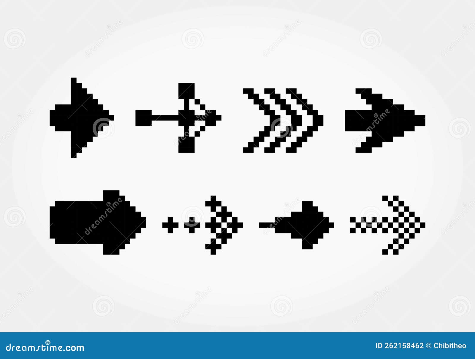 Arrow Collection Pixels. Vector Illustration of 8 Bit Games Stock ...