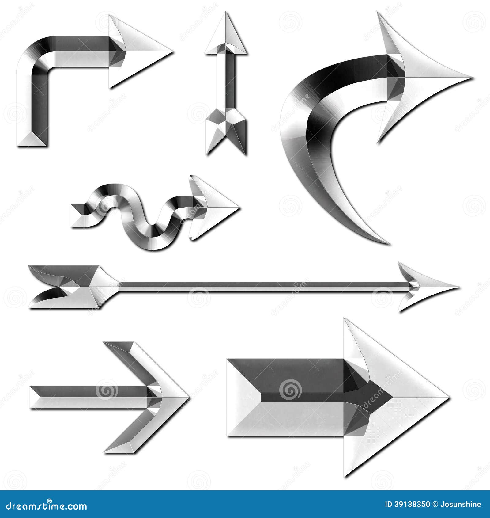 Arrow Collection Silver Metal Stock Illustration - Illustration of ...