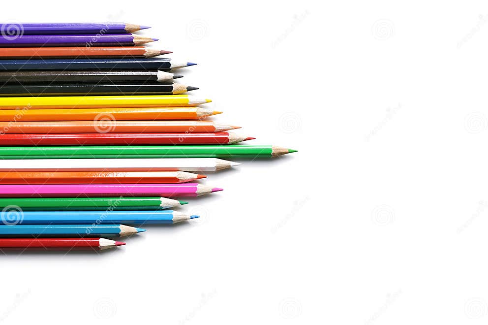 Arrow of colored pencils stock illustration. Illustration of paper ...