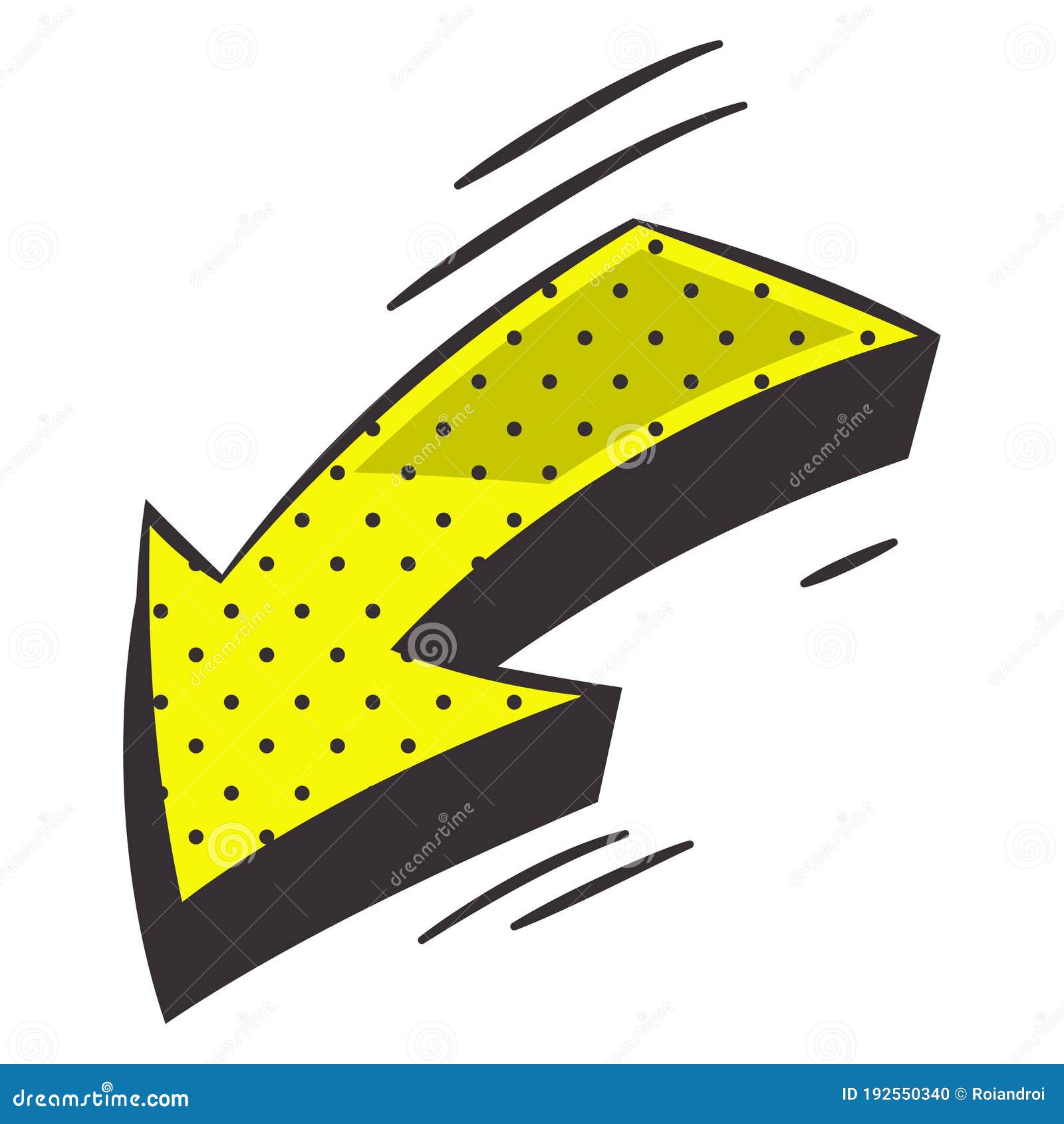 Arrow Comic Pop Art Set Cartoon 90s Style Infographic Various ...