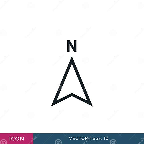 Arrow Compass Icon Vector Logo Template. North Direction Stock Vector ...