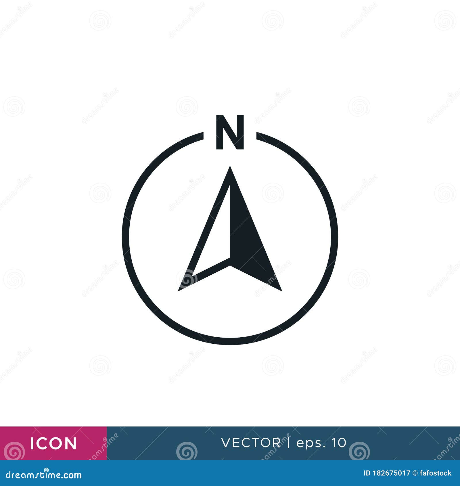 Arrow Compass Icon Vector Logo Template. North Direction Stock Vector ...
