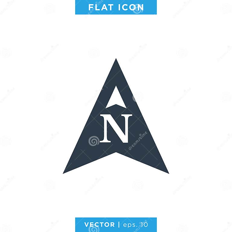 Arrow Compass Icon Vector Logo Template. North Direction Stock Vector ...