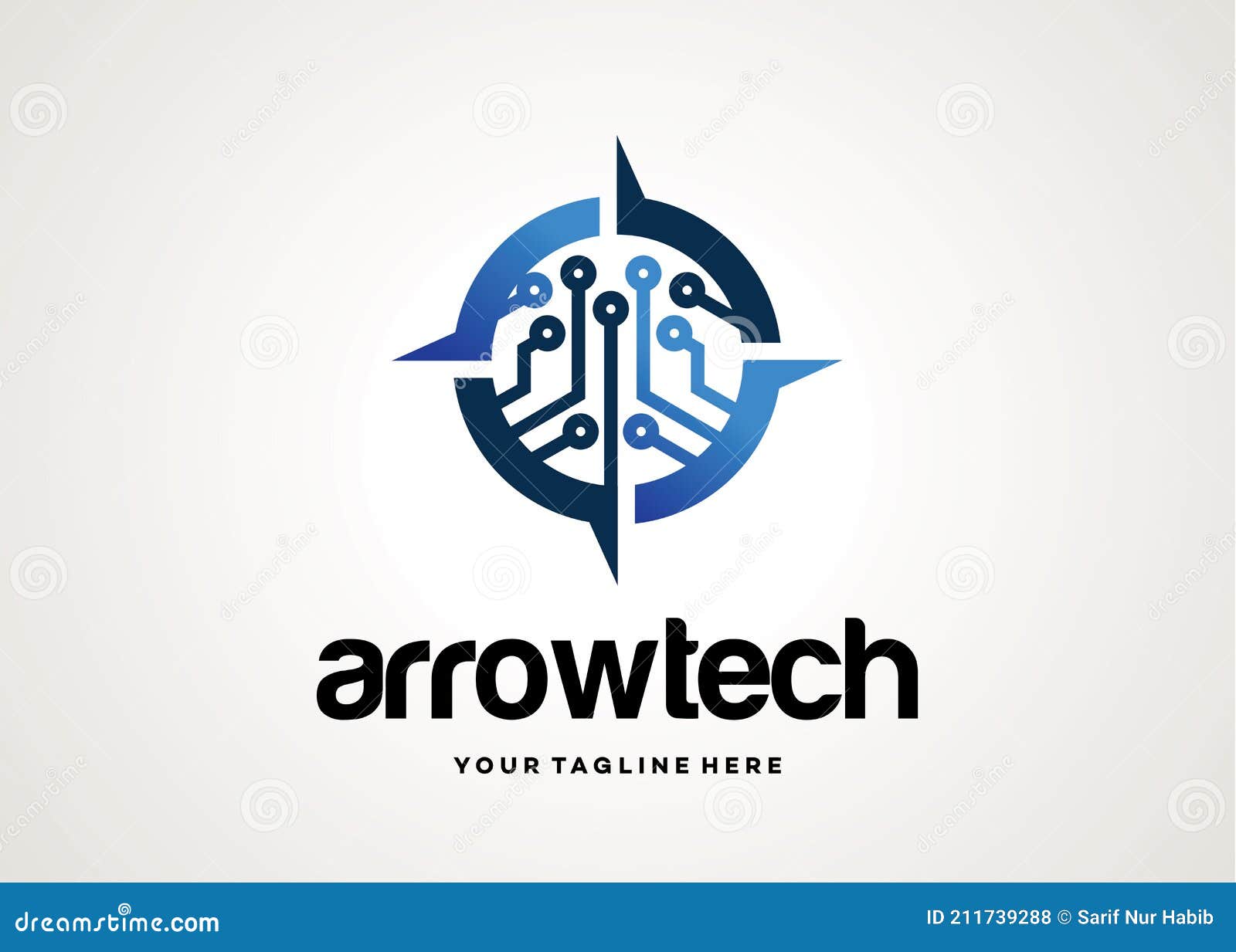 Arrow Compass Tech Logo Template Design Vector, Emblem, Design Concept ...