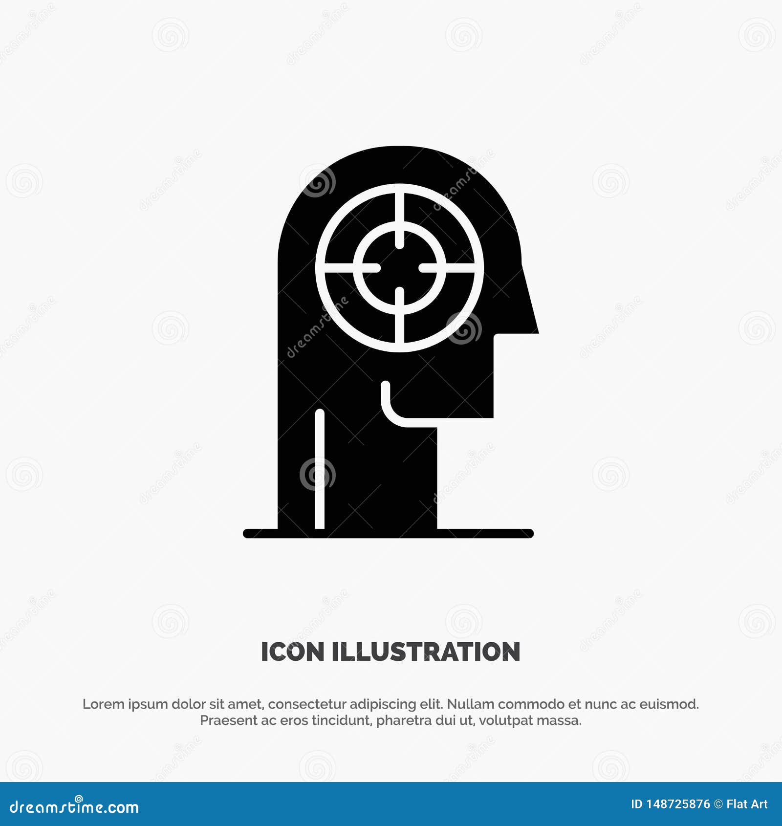 Arrow, Concentration, Focus, Head, Human Solid Glyph Icon Vector Stock ...