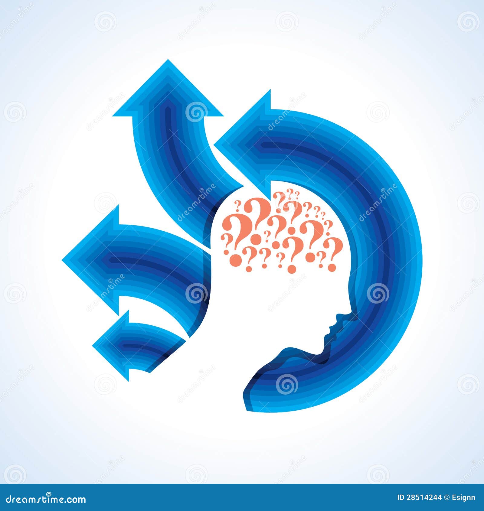 Arrow with confused man stock vector. Illustration of question - 28514244