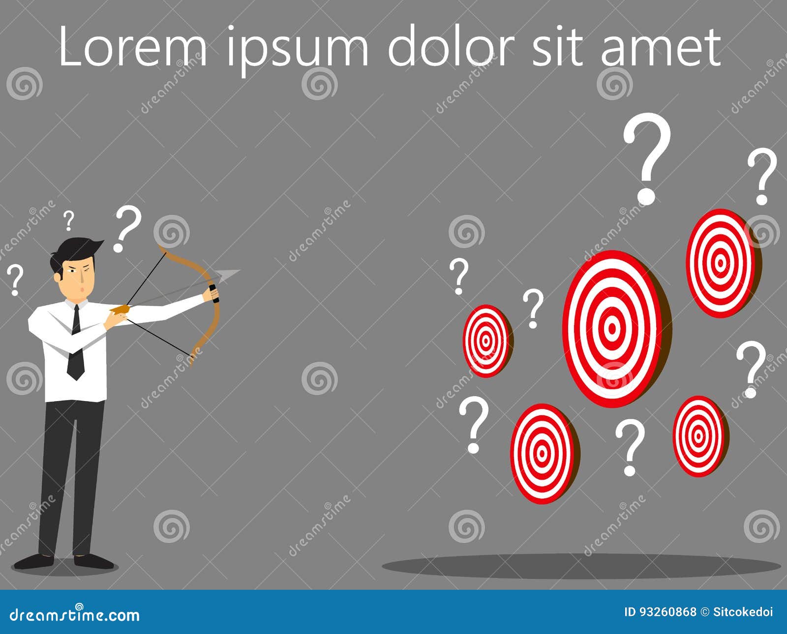 Arrow Confused By Multiple Target. Stock Vector - Illustration of ...