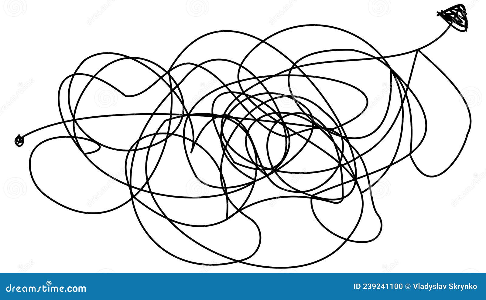 Arrow with a Confusing One Line Upward Movement on a White Background ...