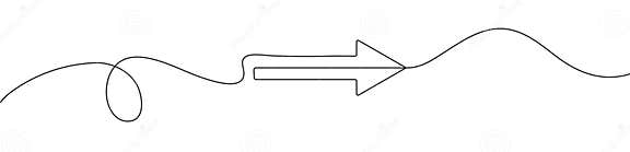 Arrow Continuous Line Drawing Icon Vector. Black Scribble Directions ...