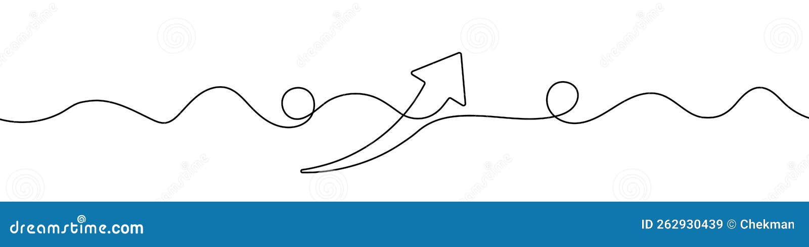 Arrow in Continuous Line Drawing Style. Line Art of the Arrow Icon ...