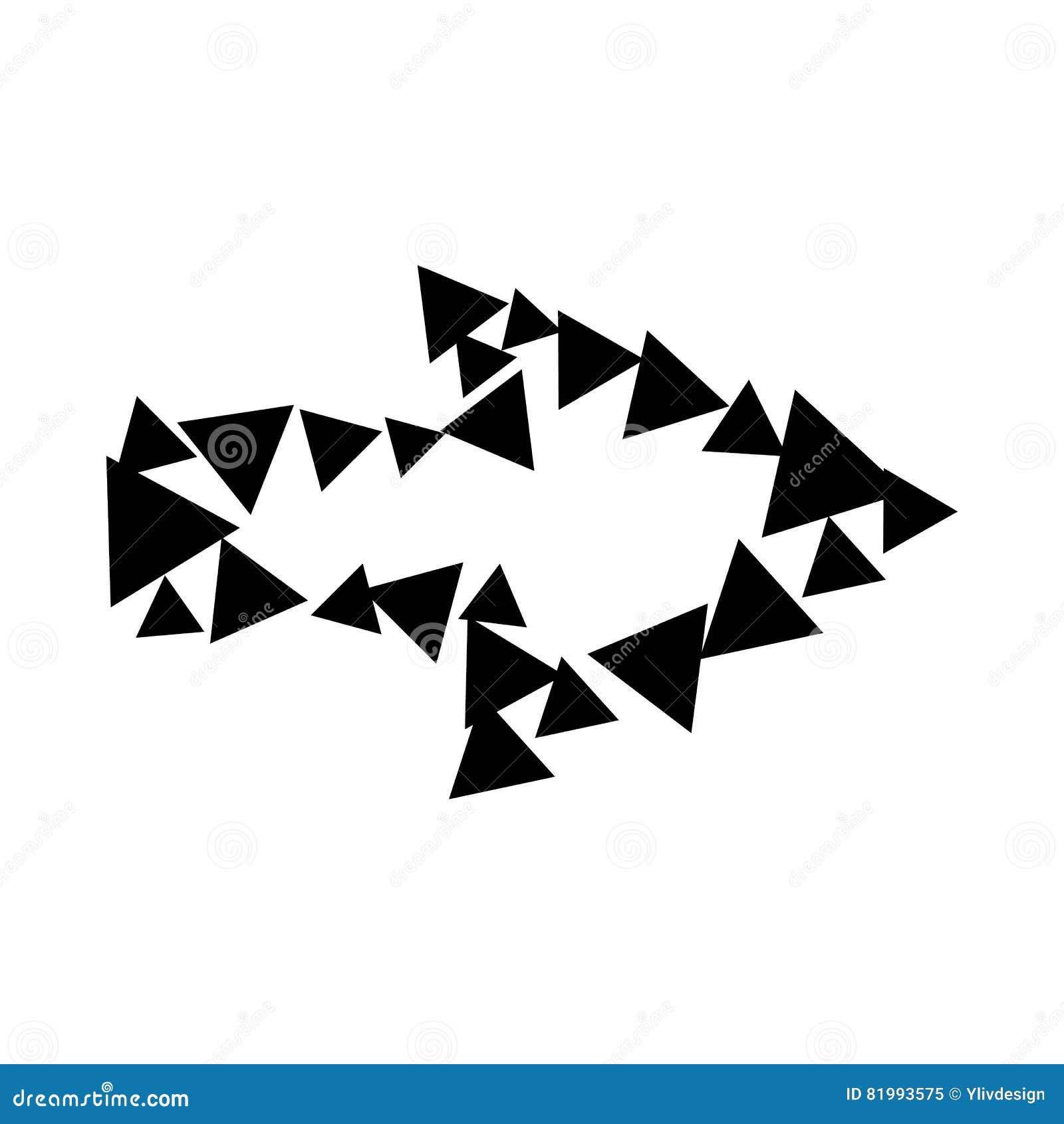 Arrow with Contour of Triangles Icon, Simple Style Stock Vector ...