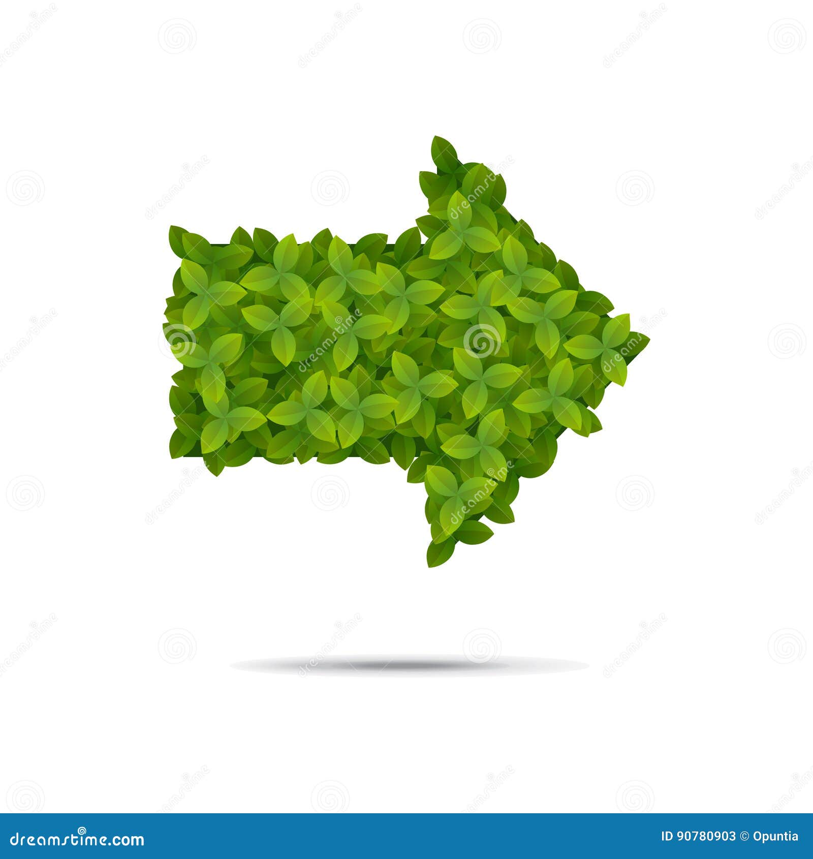 An arrow covered in leaves stock vector. Illustration of geometric ...