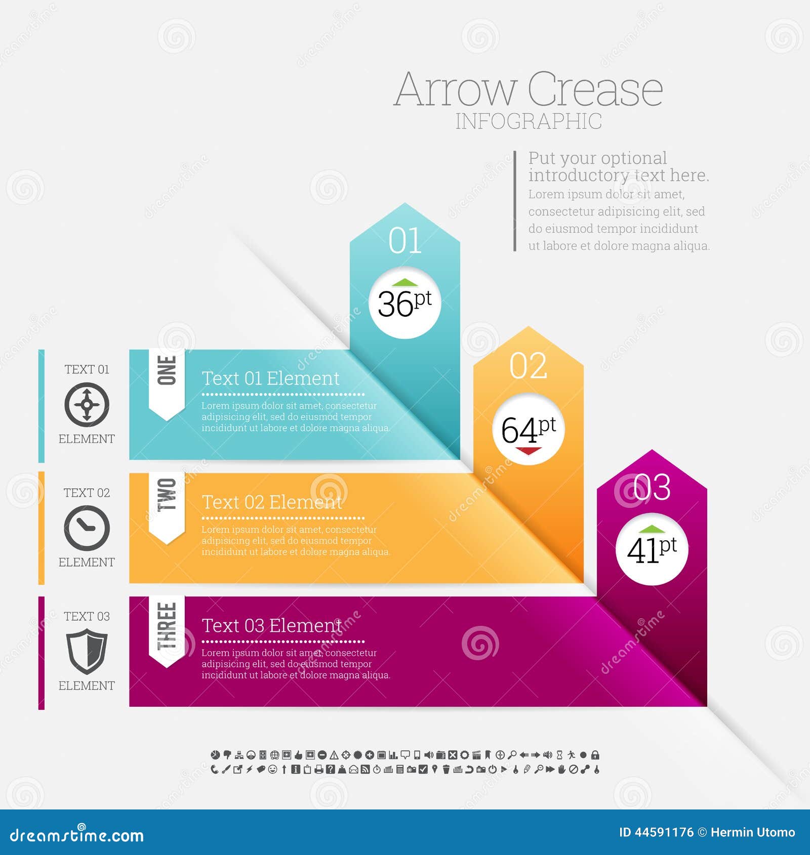 Arrow Crease Infographic stock vector. Illustration of vector - 44591176
