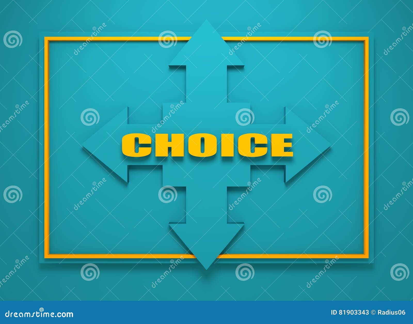 Arrow Cross with Word Choice Stock Illustration - Illustration of ...