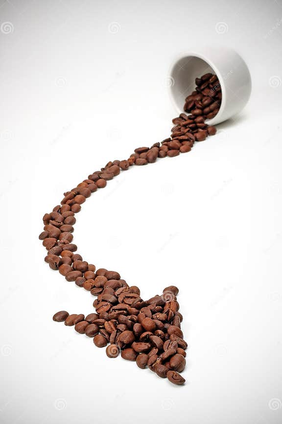 Arrow from Cup with Coffee Beans Stock Image - Image of bean, focus ...