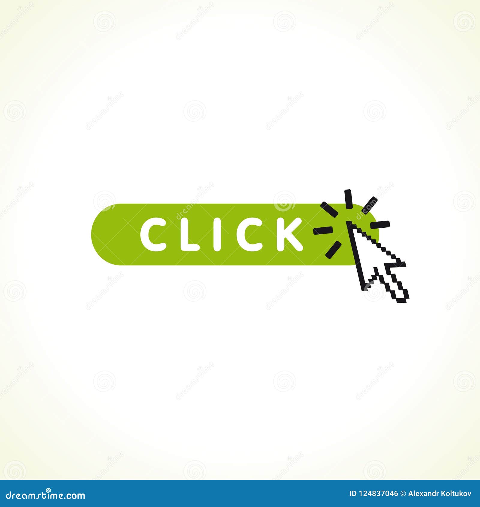 Arrow cursor click icon stock vector. Illustration of solution - 124837046
