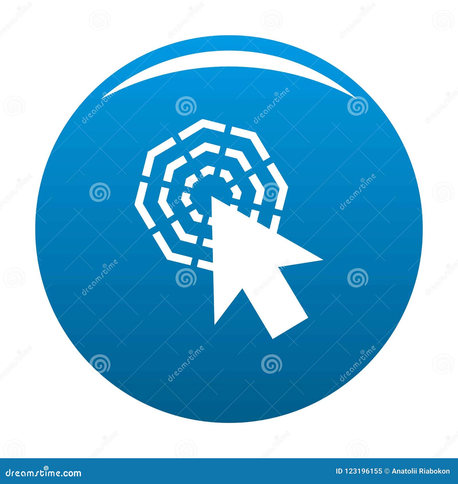 Arrow Cursor Click Icon Blue Stock Illustration - Illustration of ...