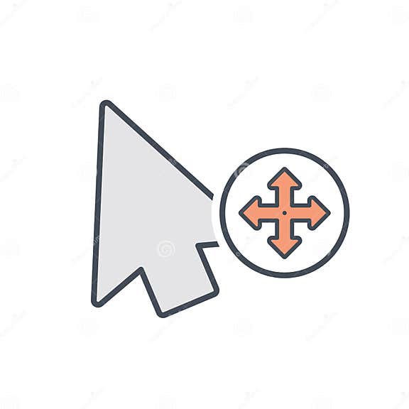Arrow Cursor Directions Mouse Move Pointer Icon Stock Vector ...