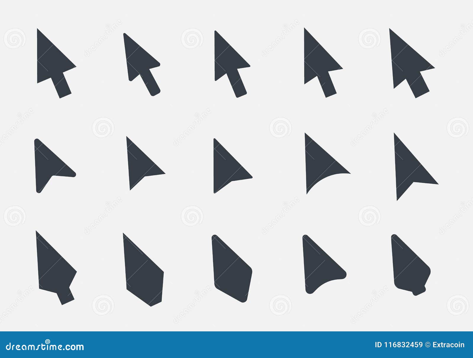 Arrow cursor icon set stock vector. Illustration of choice - 116832459