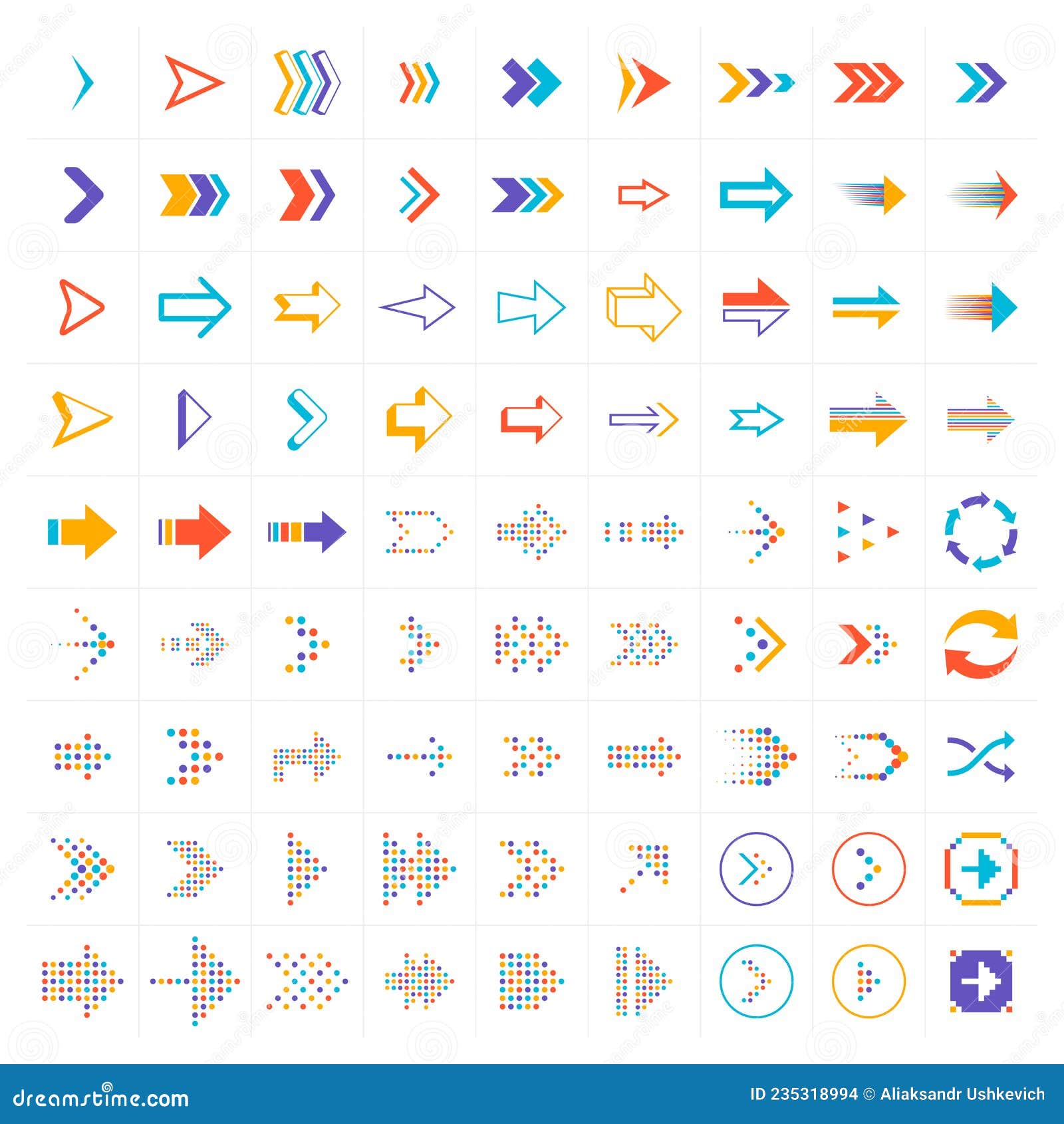 Arrow and cursor icons stock vector. Illustration of circle - 235318994