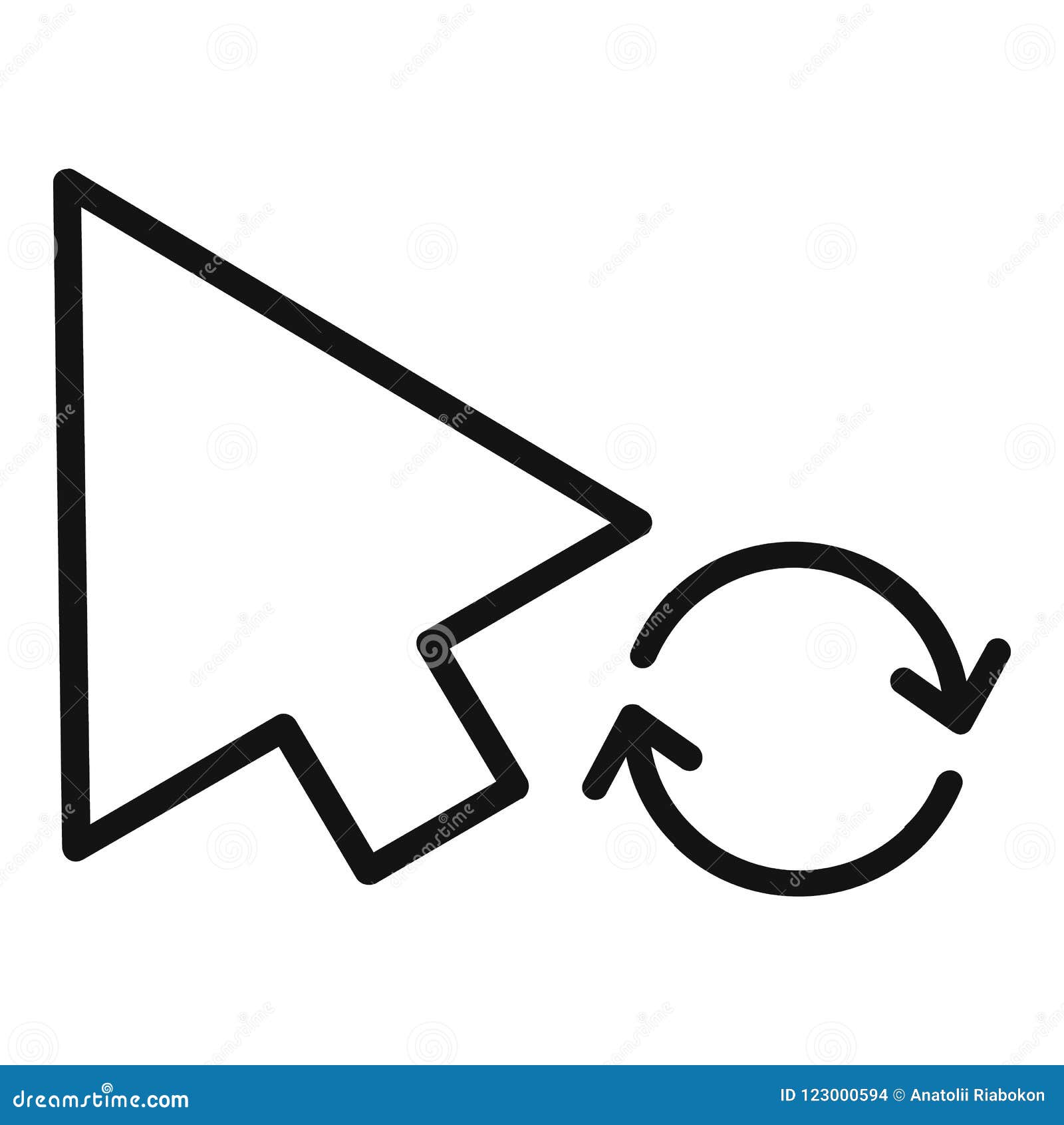 Arrow Cursor Loading Icon, Simple Black Style Stock Illustration ...