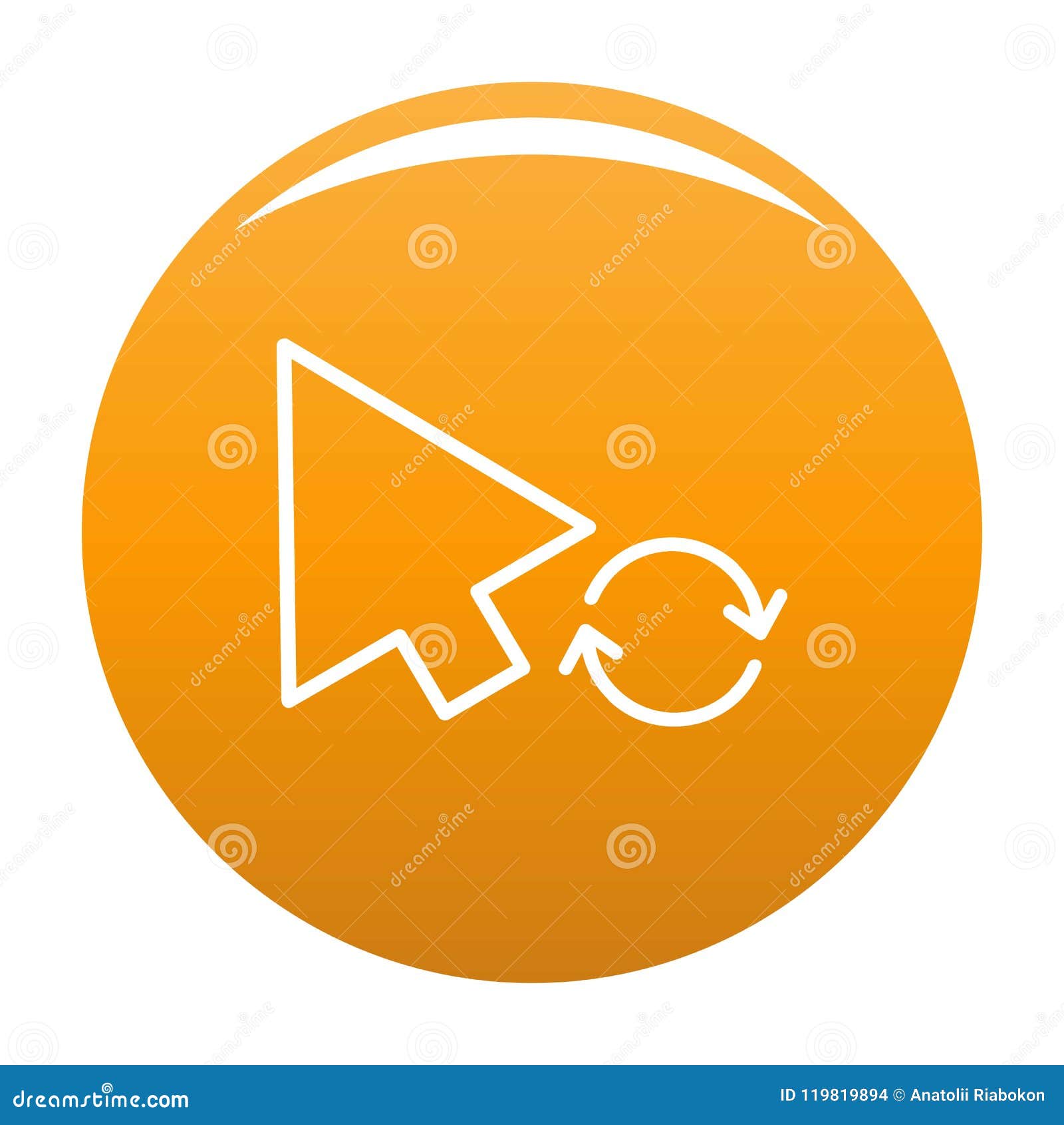 Arrow Cursor Loading Icon Vector Orange Stock Vector - Illustration of ...