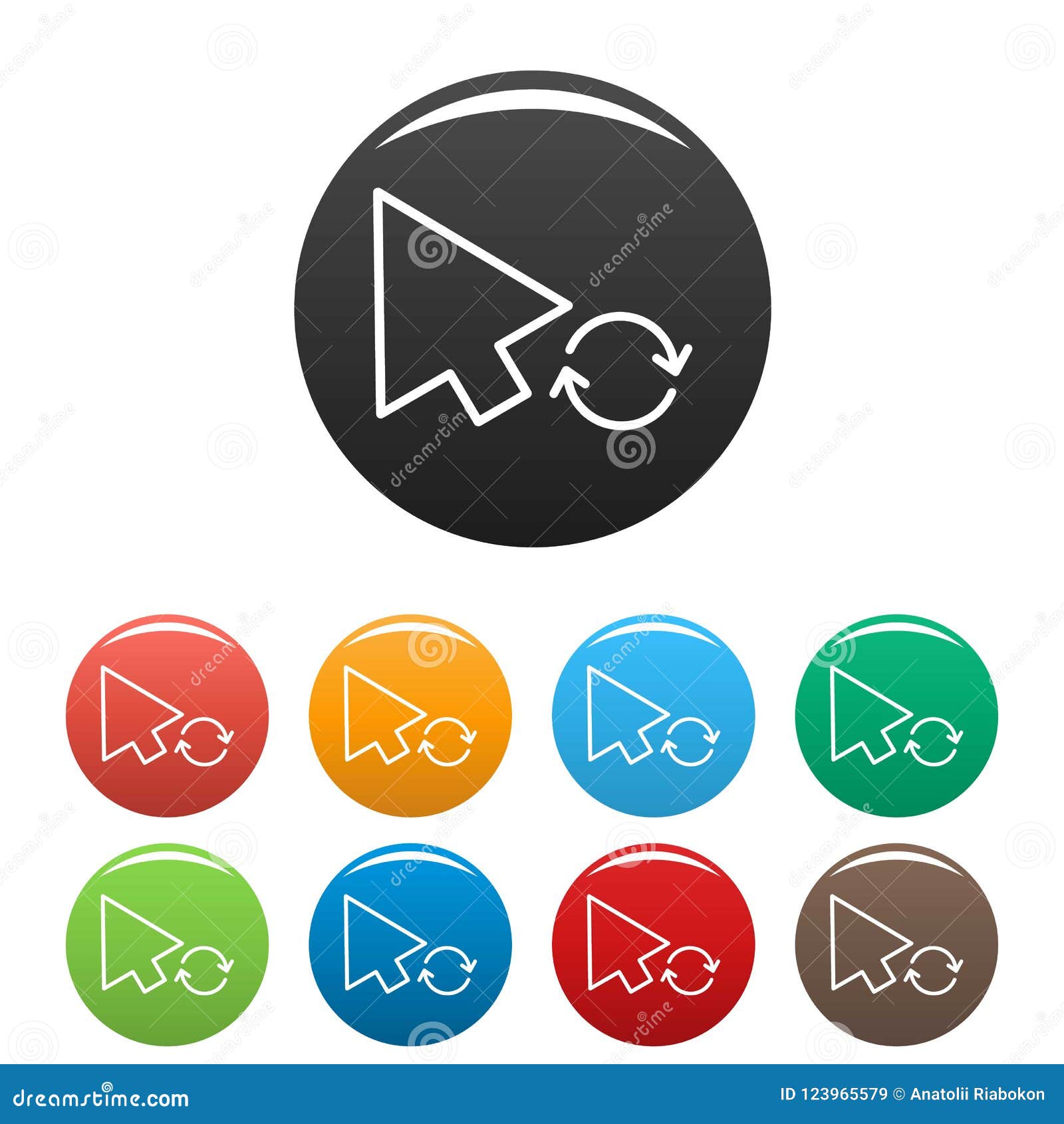 Arrow Cursor Loading Icons Set Color Stock Illustration - Illustration ...