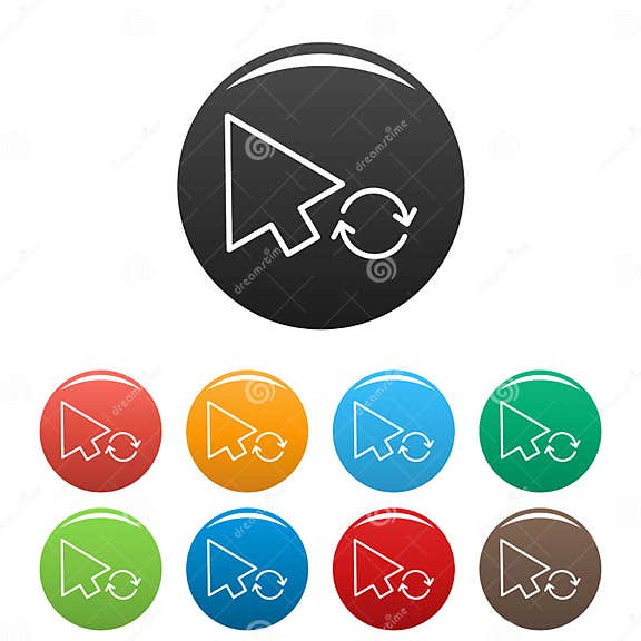 Arrow Cursor Loading Icons Set Color Vector Stock Vector - Illustration ...