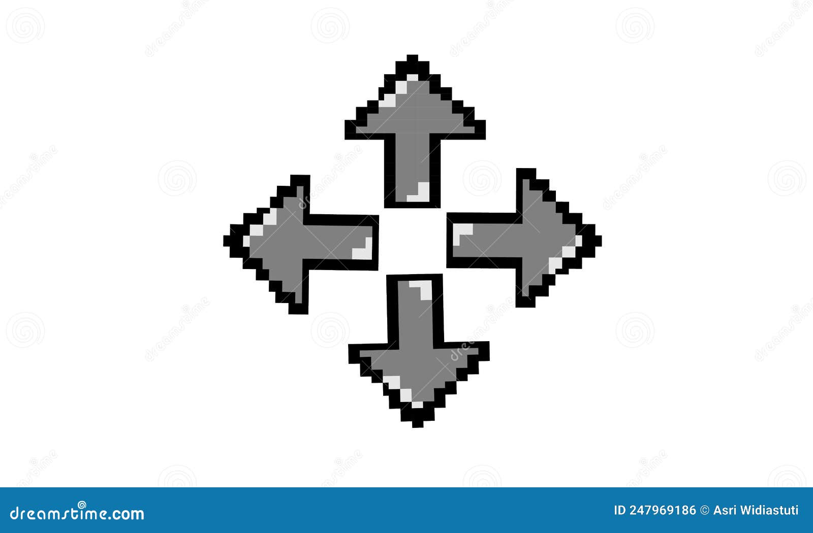 Cursor simple pixel art stock illustration. Illustration of black ...