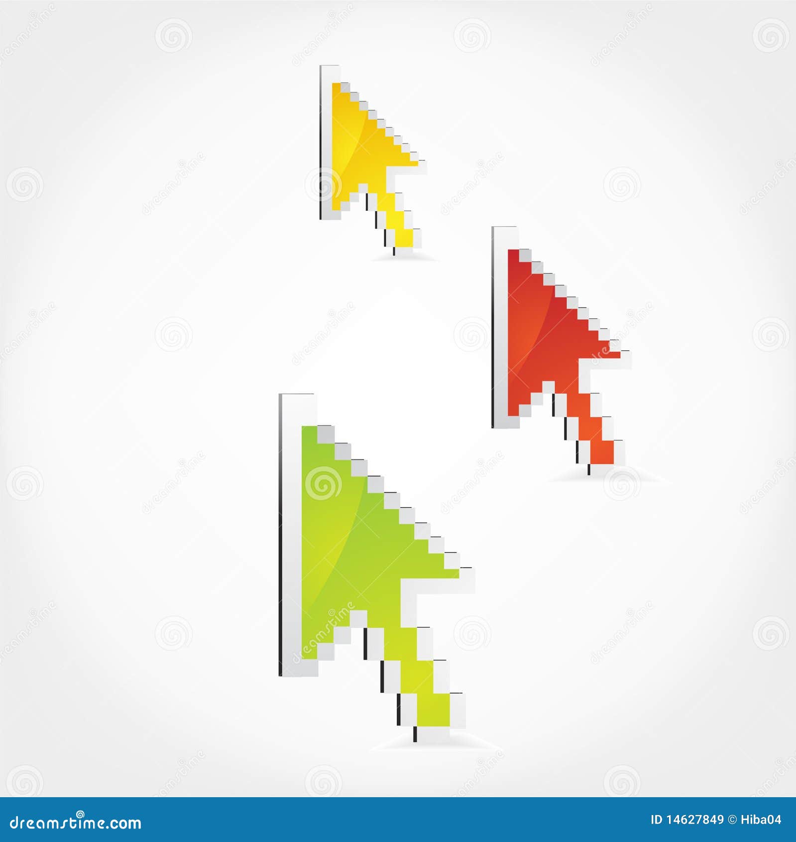 3d Arrow Cursors, Set One Cartoon Vector | CartoonDealer.com #10367503