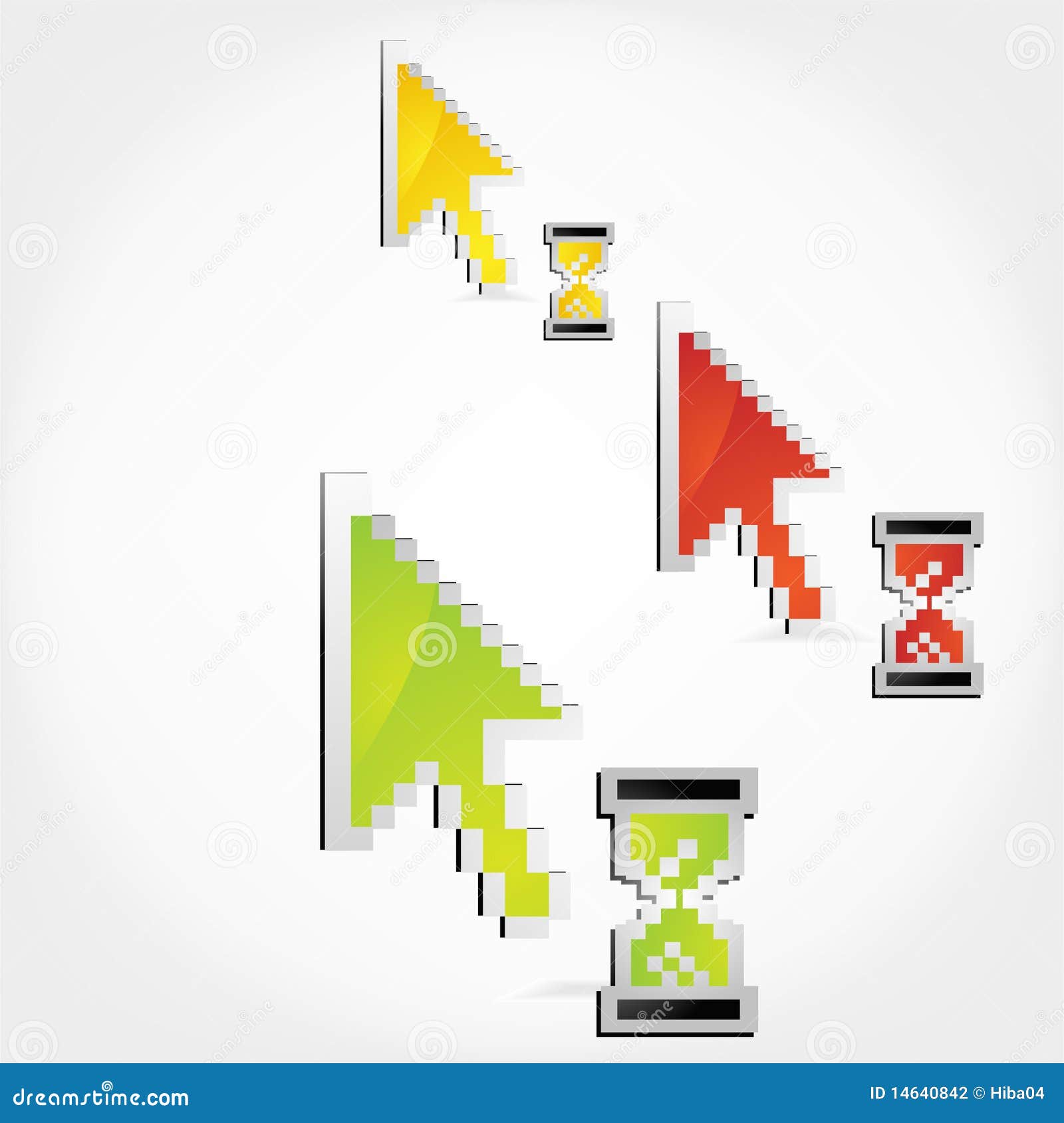 Arrow Cursors with Hour-glass Stock Vector - Illustration of black ...