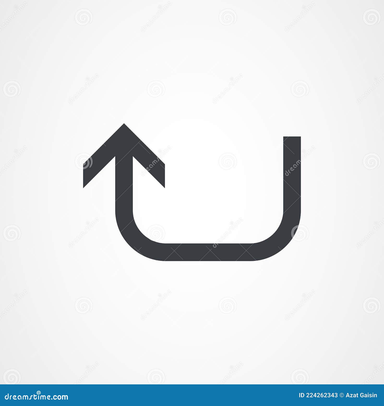 Arrow Curve Pointing Up, Arrow Icon Stock Illustration - Illustration ...