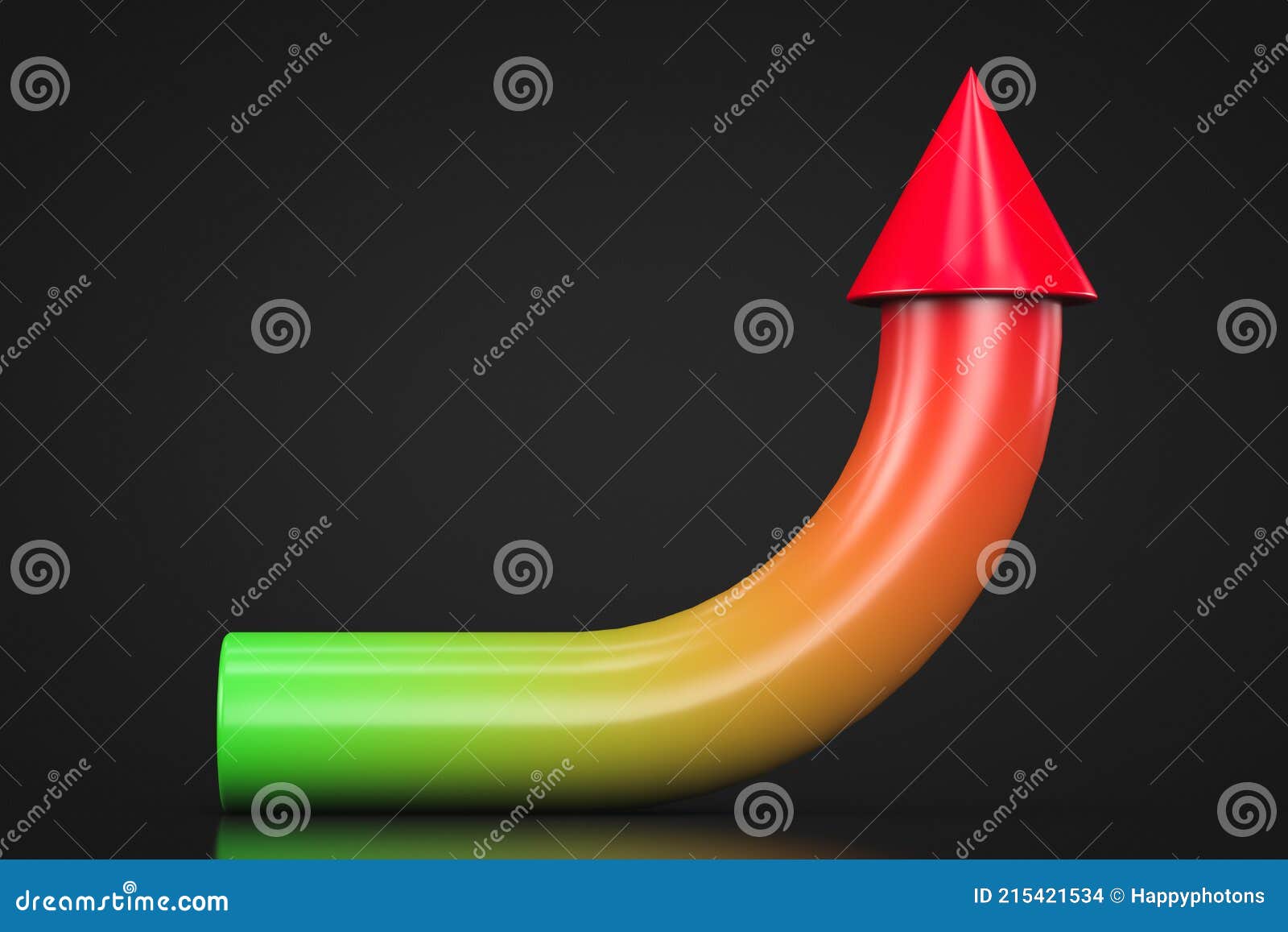Arrow Curved Upward. Green To Red Gradient Stock Illustration ...