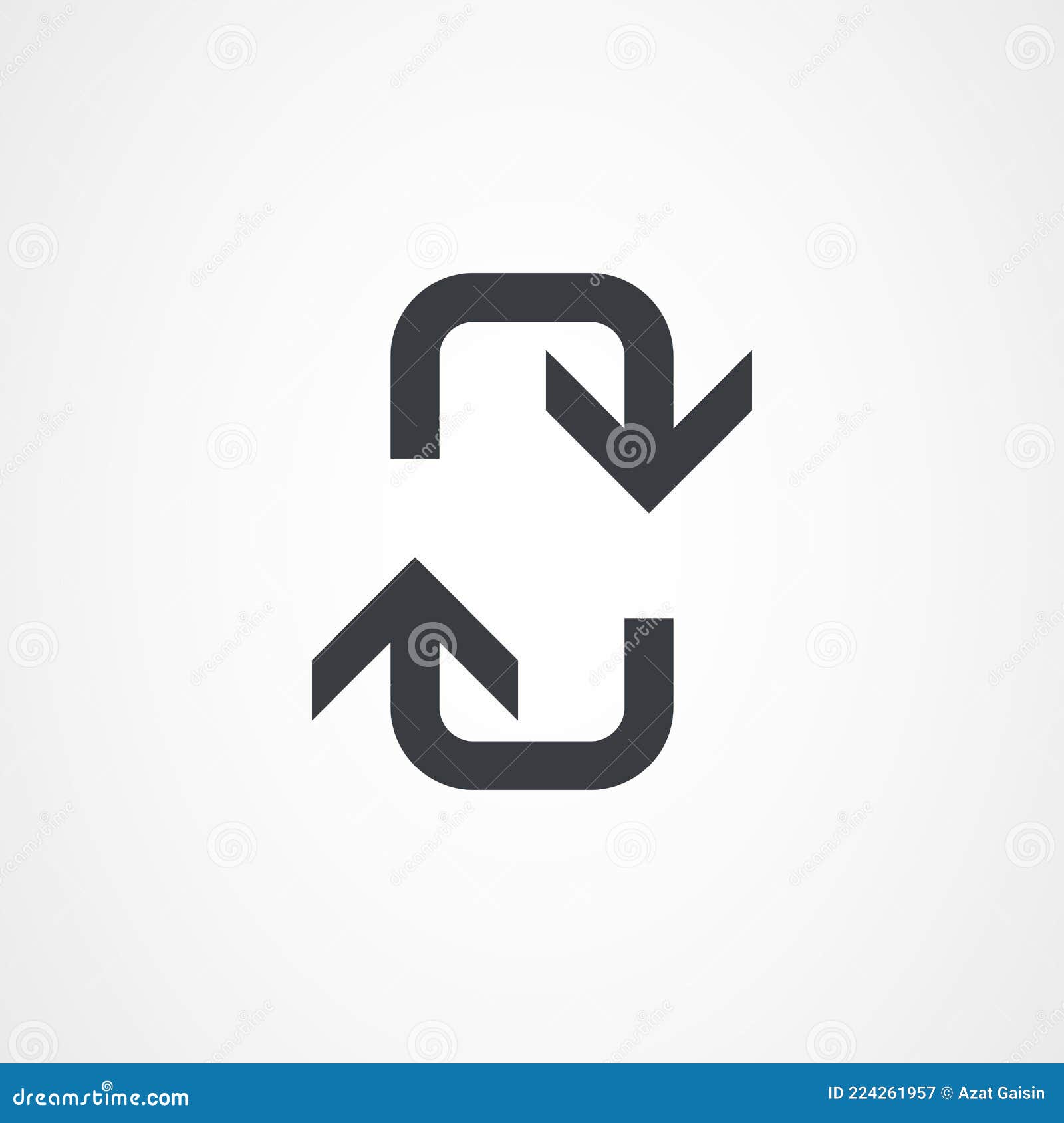 Arrow Curves Forming an Oval Shape, Arrow Icon Stock Illustration ...