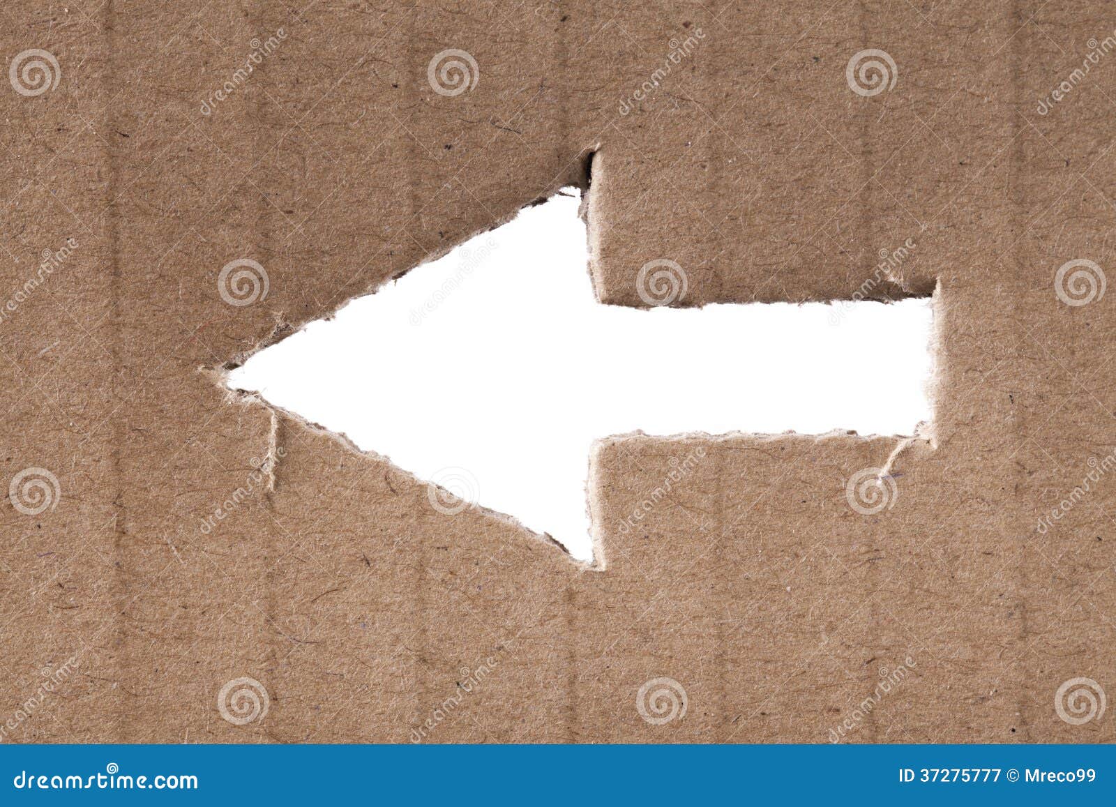 Arrow cut into cardboard stock image. Image of point - 37275777